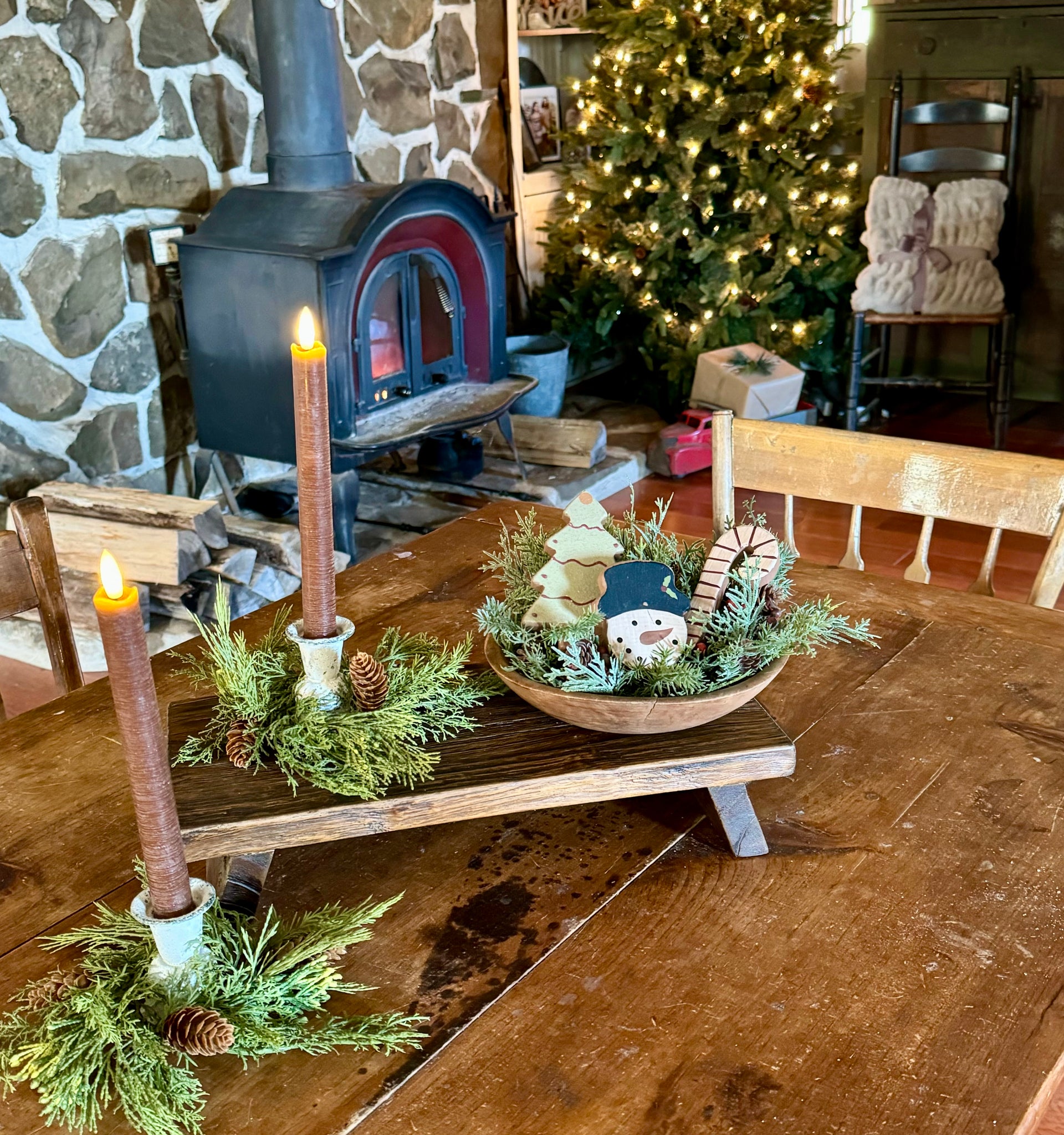 Rustic Brown Table Riser – Red Fox Primitives