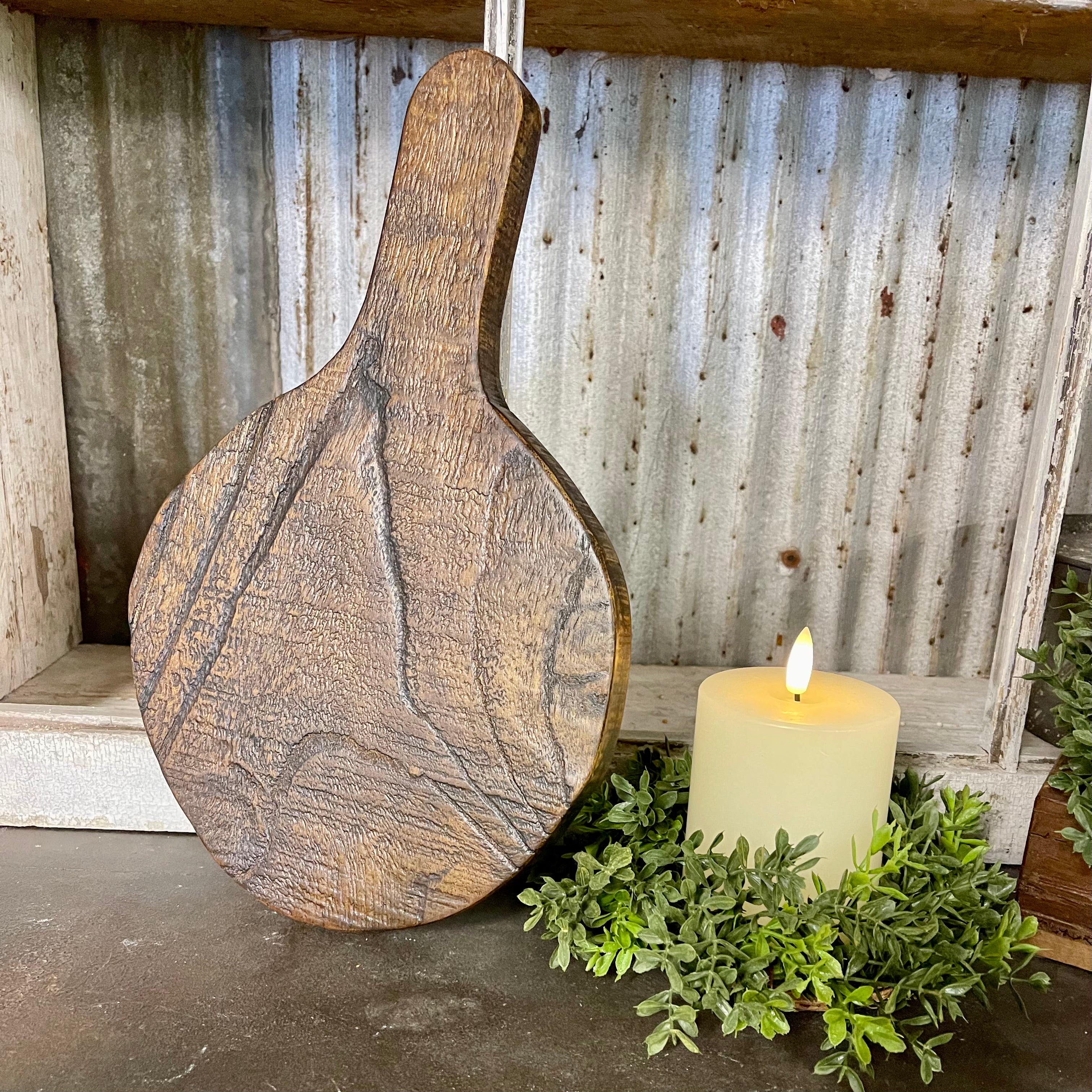 Decorative Round Wood Cutting Board Red Fox Primitives