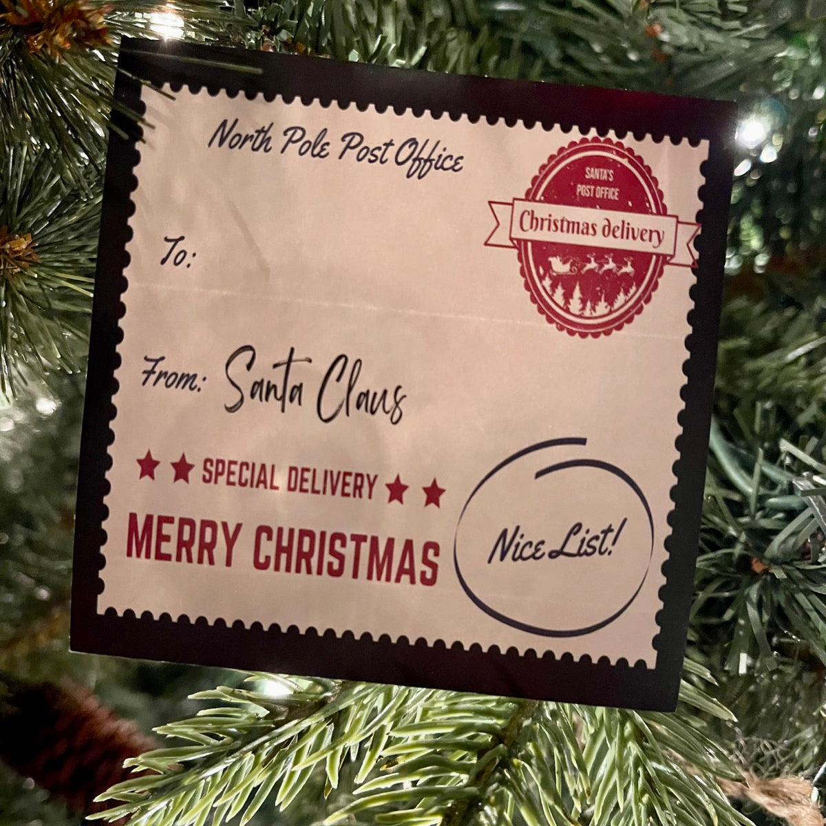 North Pole Post Office Delivery Label...